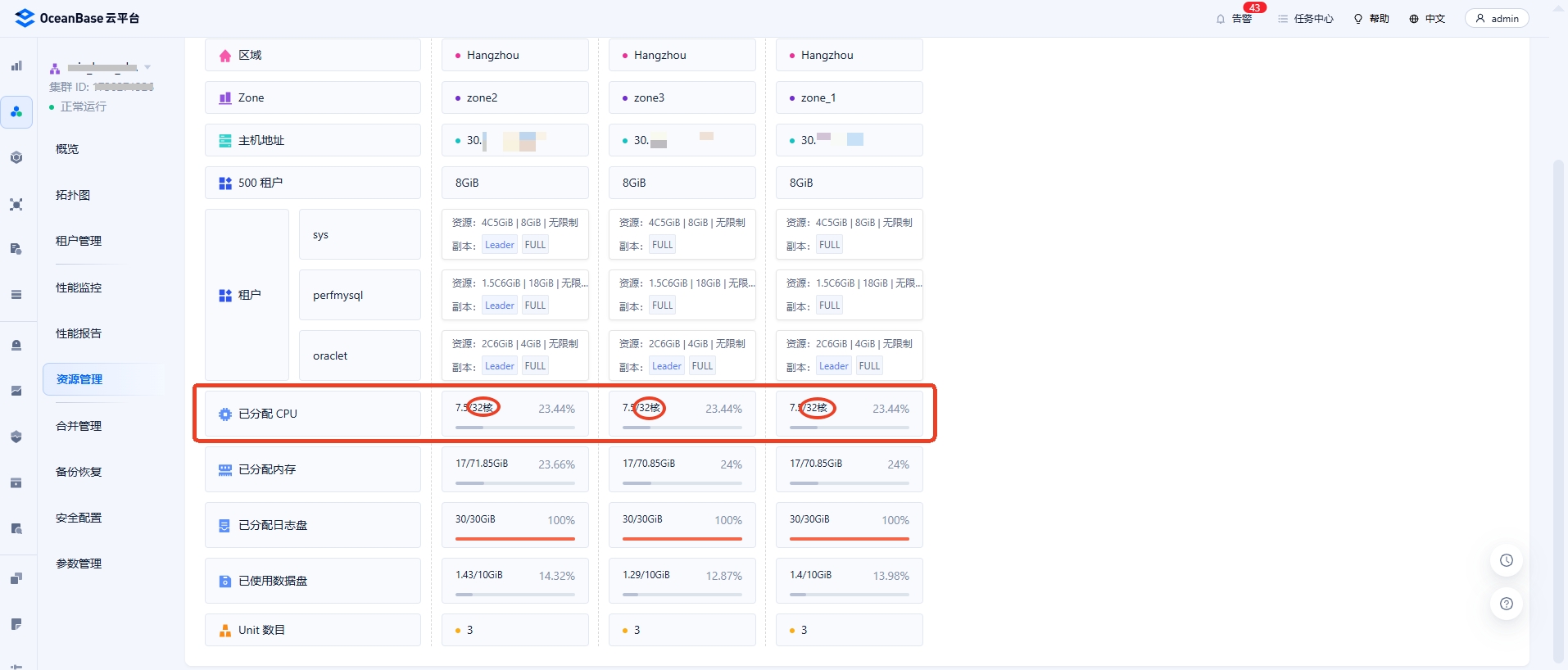OBServer 服务器扩容 CPU/Memory/磁盘后，如何同步生效至 OceanBase 集群-OceanBase数据库使用指南