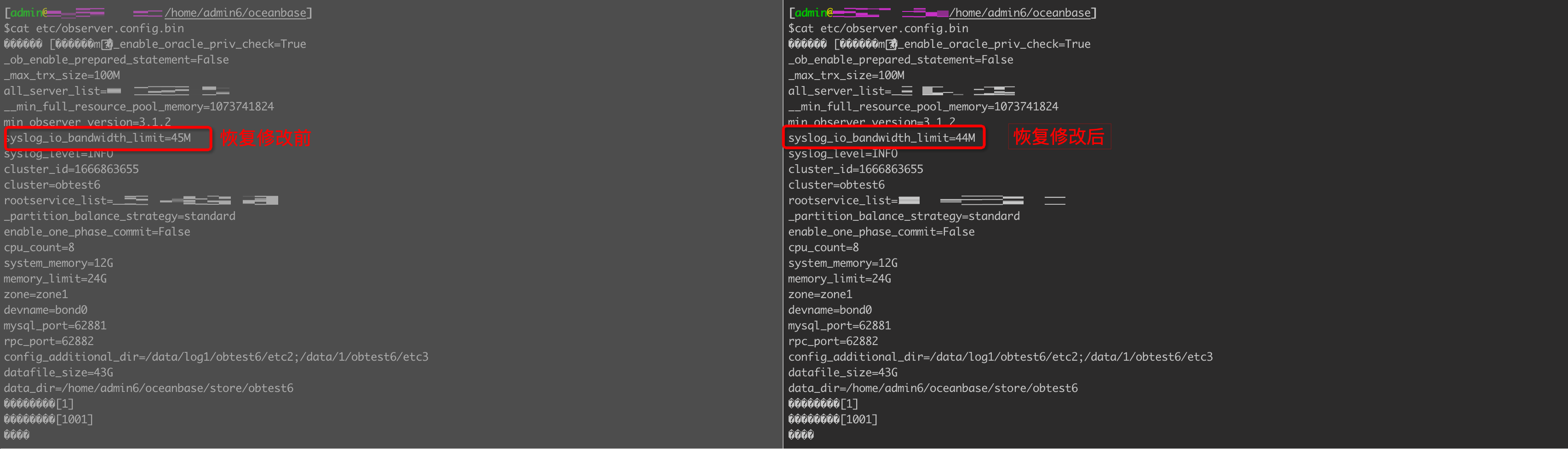 OBServer 修改配置项并重启-OceanBase数据库使用指南