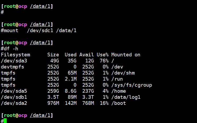 无法正常挂载目录 /data/1-OceanBase数据库使用指南