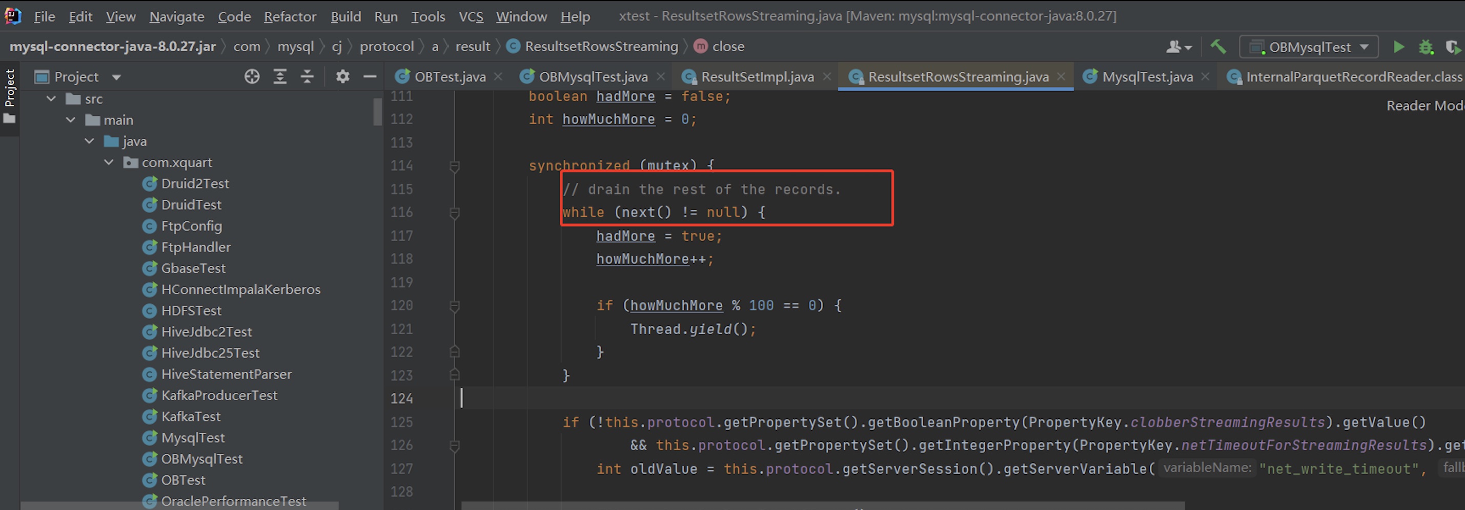 Java 程序流式读取 OceanBase 数据库数据-OceanBase数据库使用指南