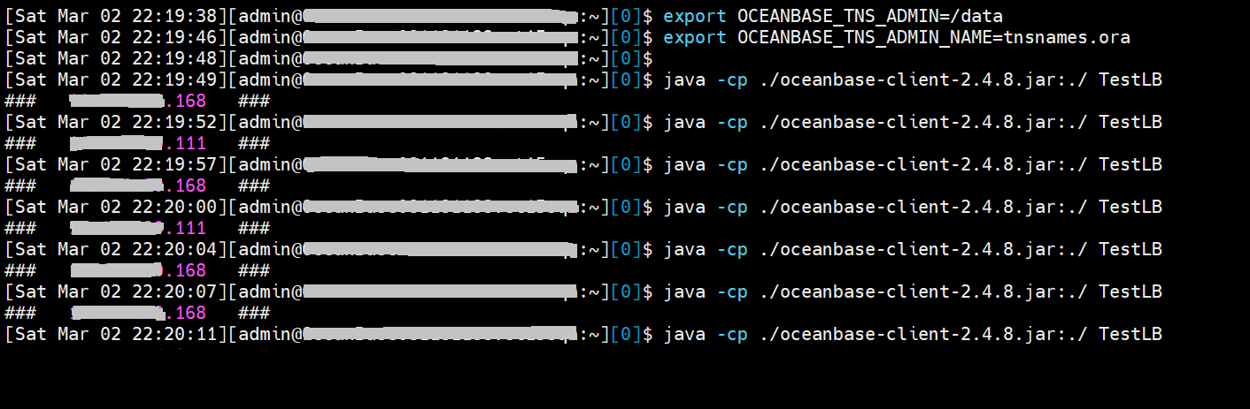 通过 net_service_name 在 JDBC URL 中指定 LoadBalance-OceanBase数据库使用指南