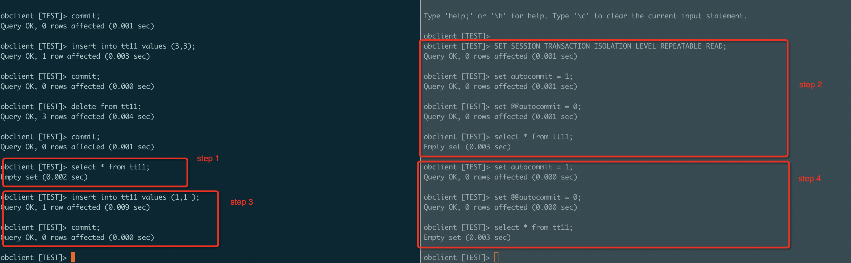REPEATABLE READ 问题汇总-OceanBase数据库使用指南