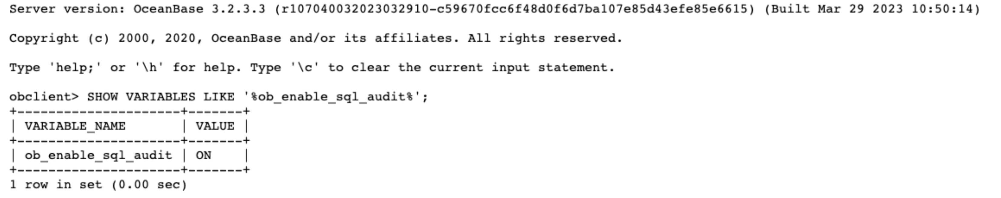 如何设置及查看 SQL 审计及执行计划-OceanBase数据库使用指南