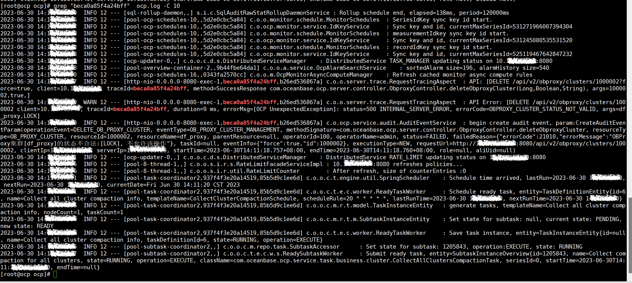 ODP 删除异常-OceanBase数据库使用指南